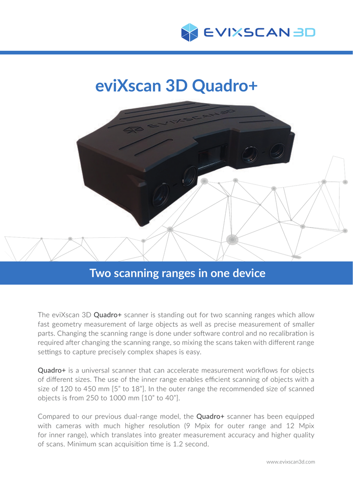eviXscan 3D Quadro+ scanner | Thor